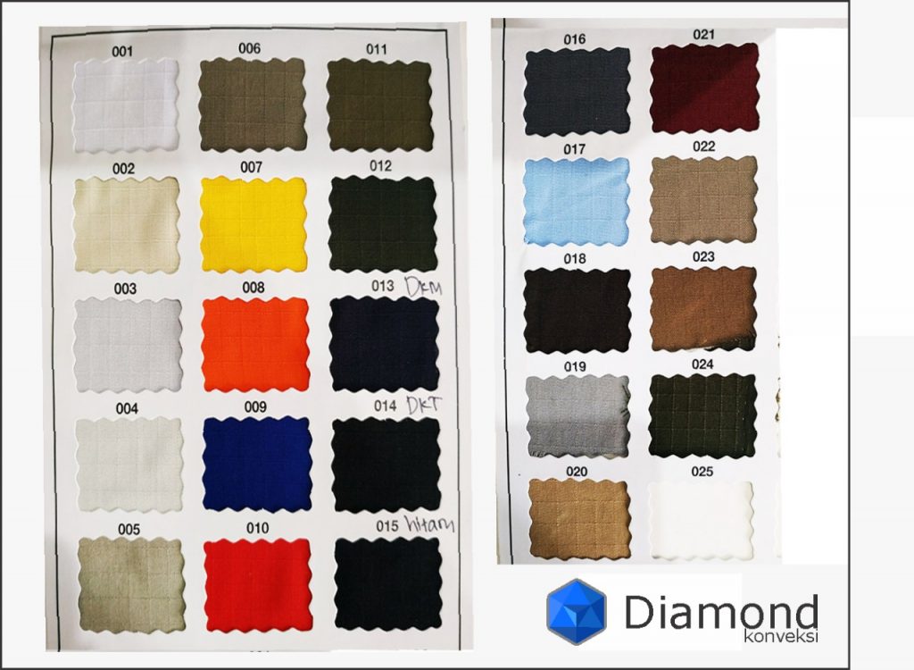 Warna & Bahan - Diamond Konveksi